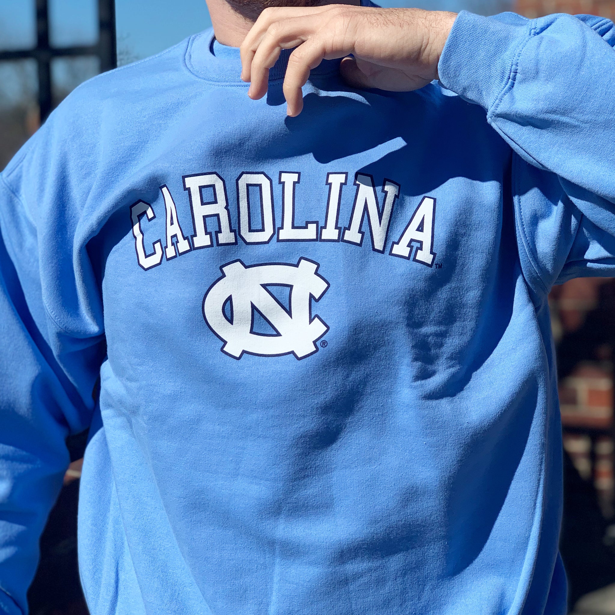 Carolina UNC Basic Blue Crewneck Sweatshirt by Champion – Shrunken Head