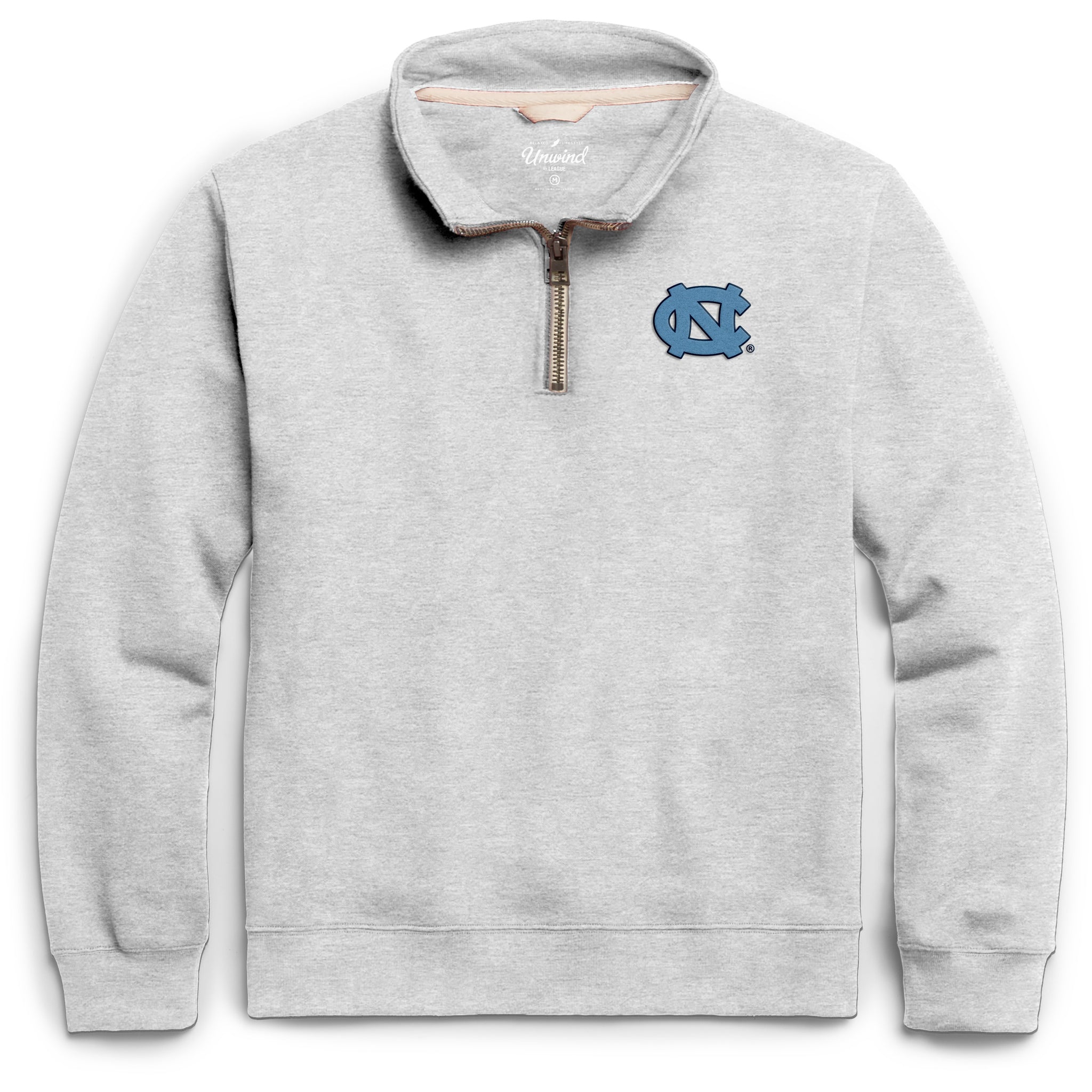 North Carolina Quarter Zip Sweatshirt in Classic Grey with UNC Logo ...