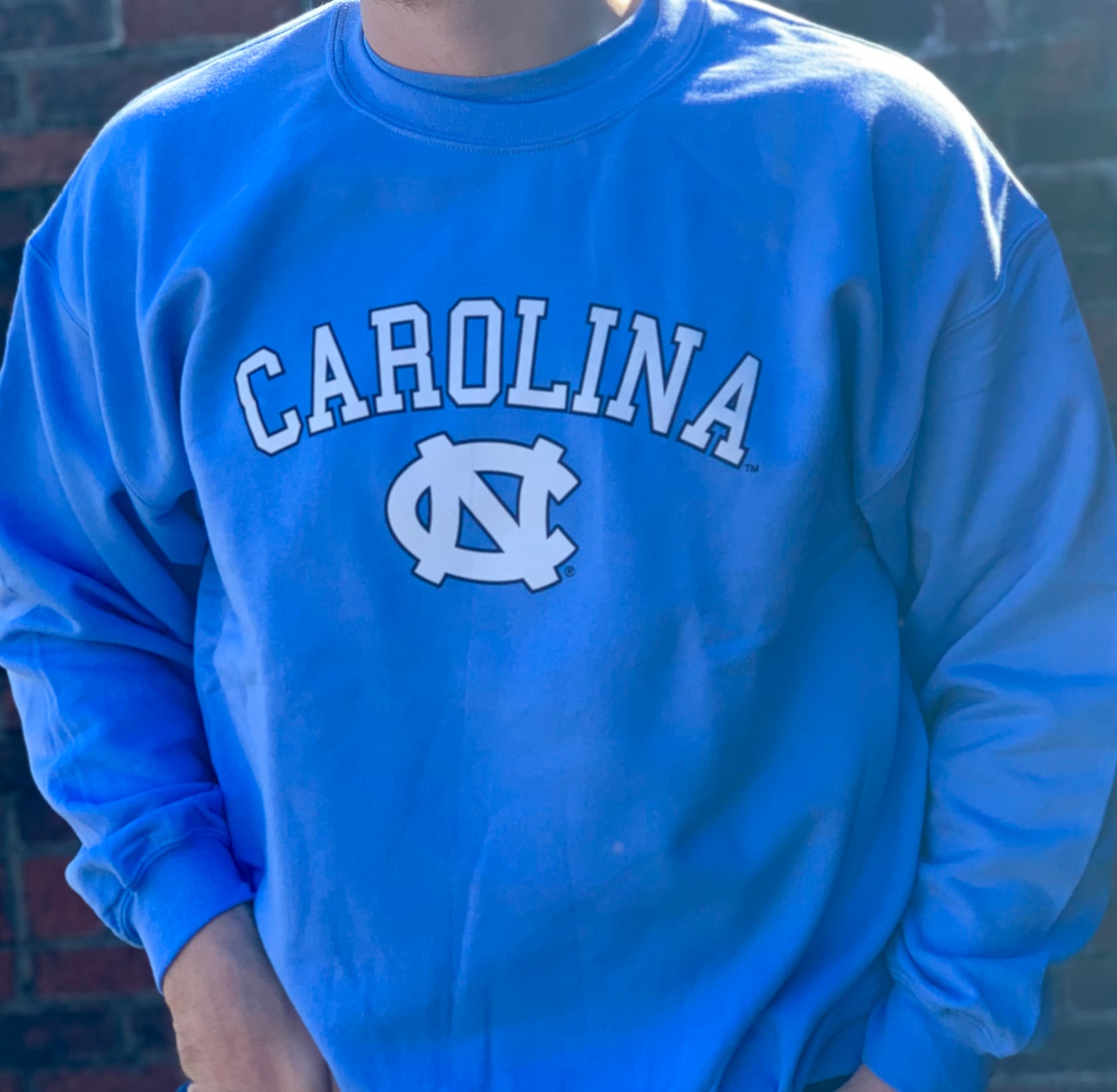 Carolina UNC Basic Blue Crewneck Sweatshirt by Champion – Shrunken Head