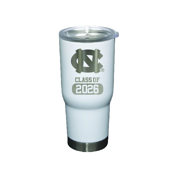 UNC Class of 2026 Stainless Steel Tumbler 22oz in White – Shrunken Head