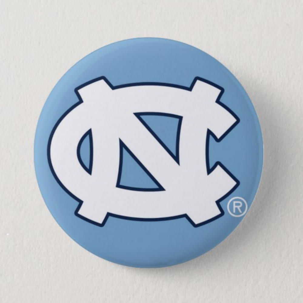 UNC Logo Button Pin in Carolina Blue – Shrunken Head
