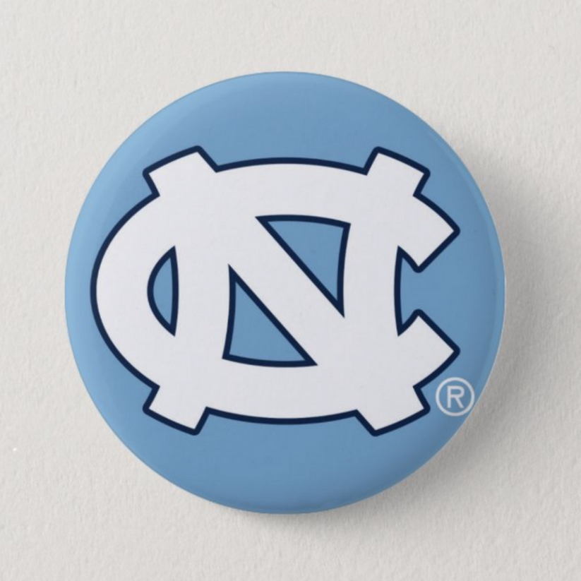UNC Logo Button Pin in Carolina Blue – Shrunken Head