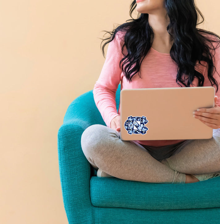 North Carolina Tar Heels Interlock Logo Decal - Carolina Blue Camo ...