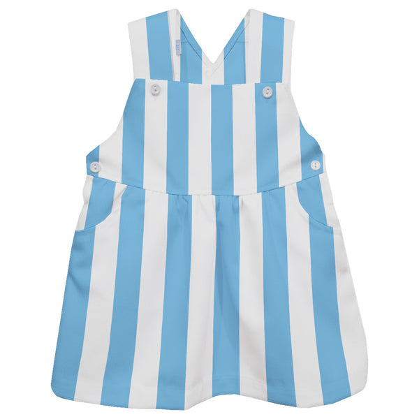 Carolina Blue and White Striped Overalls with Shorts for Kid's ...