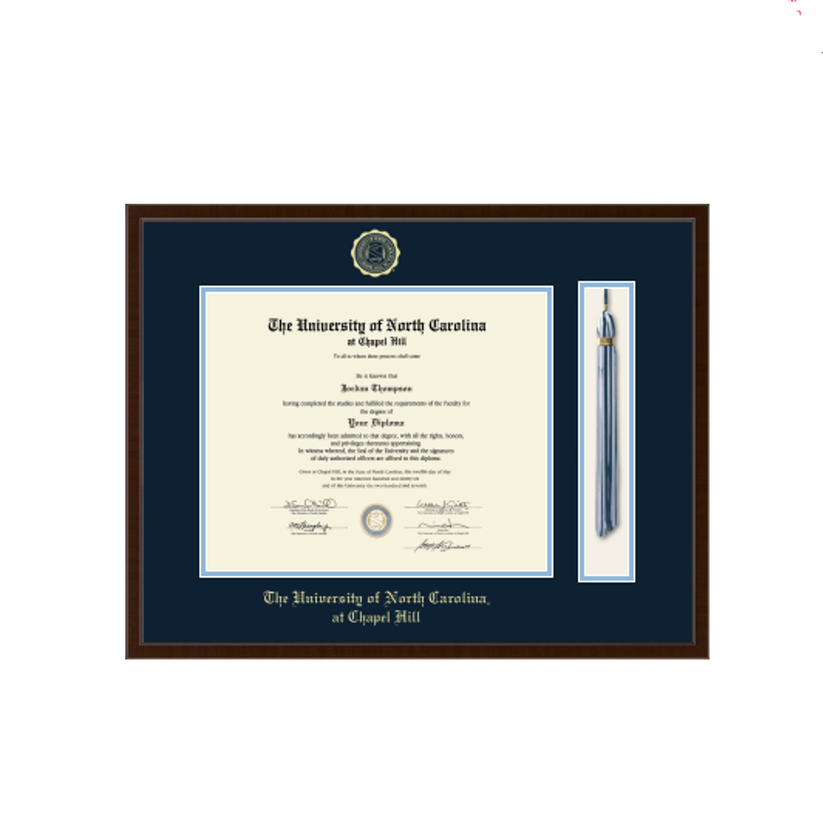 UNC Diploma Frame Tassel Edition in Delta – Shrunken Head