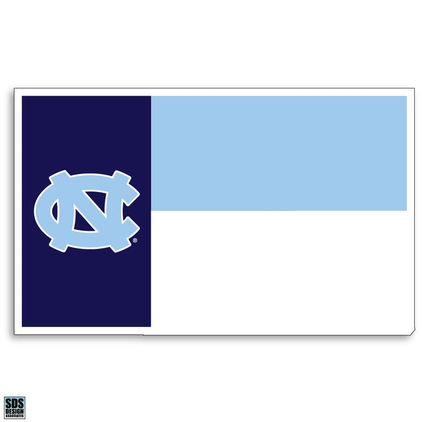 UNC Tar Heels Flag Decal Sticker – Shrunken Head
